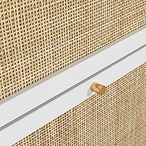 Pvillez Shoe Storage with Flip Drawers,NaturalRattan Shoe Cabinets,Shoe Organizer RackWooden Shoe Organizer for Entryway/Bedroom/Living Room/Apartment,Free Standing