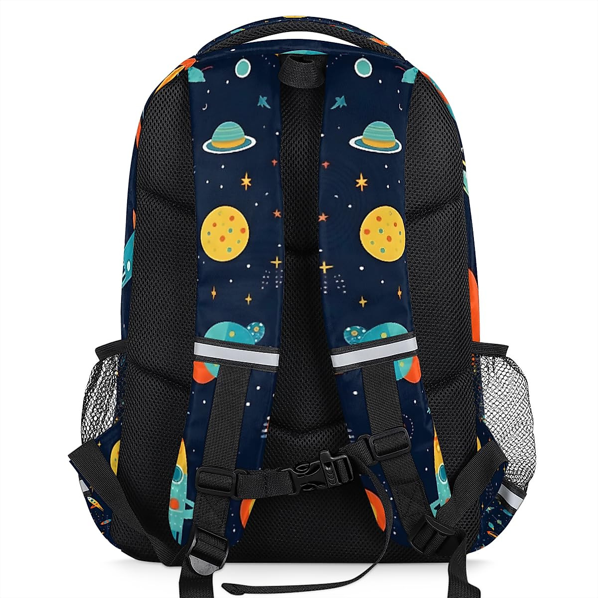 FZDXZJJ Custom Name Backpack for Boys Girls Teens Space Planet Personalized 16 Inch Kids Backpack Rocket Galaxy Middle Schoolbag Primary Elementary Student Bookbag for Back to School Gift