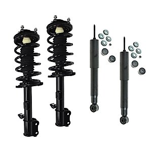 DTA 70032 Full Set 2 Front Complete Struts with Springs and Mounts + 2 Rear Shocks 4-pc Set Compatible with 2001-2006 Mazda Tribute, 2005-2007 Mercury Mariner, 2001-2007 Ford Escape