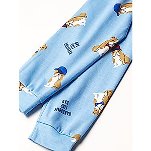 The Children's Place,Baby and Toddler Boys Bull Dog Snug Fit Cotton 4-Piece Pajamas,Thunder Blue,5T