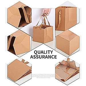 Yesland 30 Pack Kraft Bags with Ribbon Handles, 3 Sizes Paper Gift Wrap and Shopping Bags, Reusable Square Large Retail Business Packaging Bags for Goodie, Party, Wedding, Present(10'', 8'', 6'')