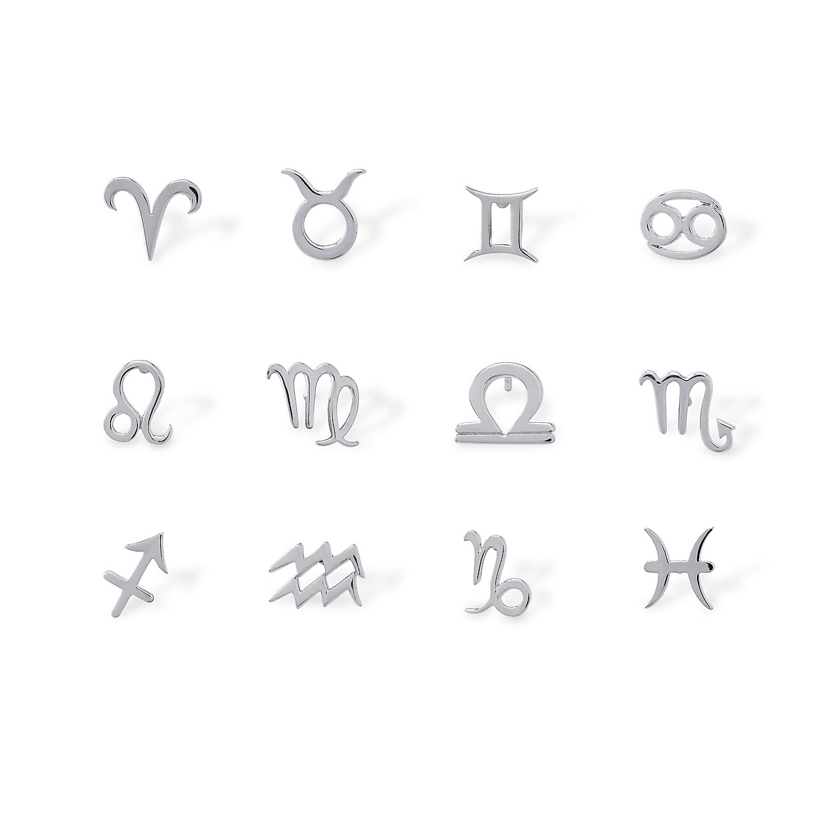 Boma Jewelry Sterling Silver Pisces Zodiac Sign Stud Earrings