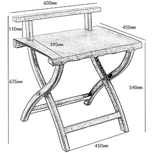 HAVMAK Guest Room Luggage Rack, Folding Suitcase Stand Luggage Rack, Folding with Back Curve Leg Luggage Rack Suitcase Stand Wooden Luggage Rack for Hotel Room (Color : Brown, Size : 60x45x67.5cm)