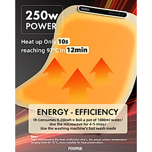 Electric Warming Mat for Food, 3 Adjustable Temperature - PONPUR Silicone Food Warmer Tray for Parties, Full Surface Heating, Auto Power Off, Foldable Hot Plate for Gatherings, Buffet, Family Meals