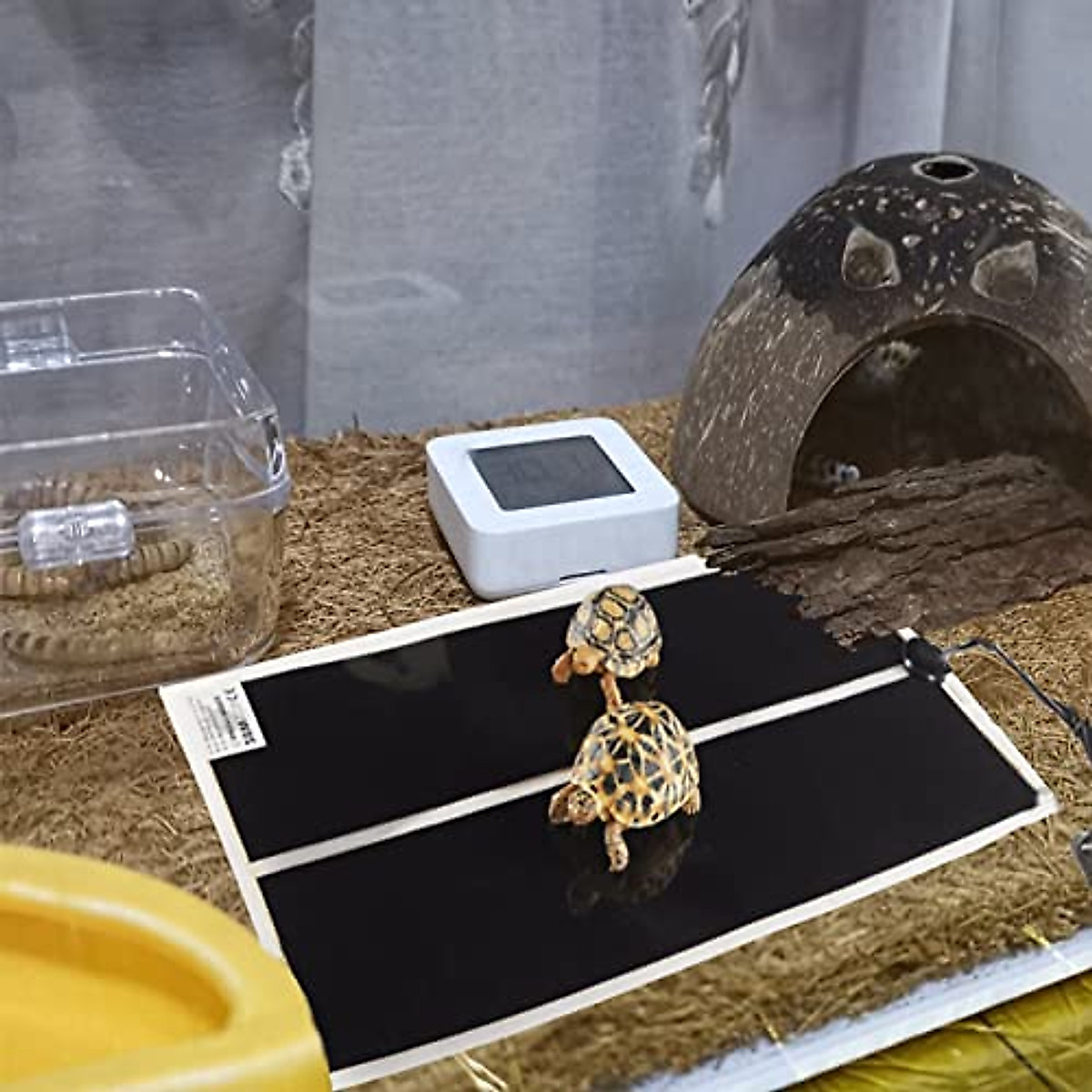 2 Pack 14 W Reptile Heating Pad Under Tank Heater Tank Warmer with Temperature Control, Power Adjustment Terrarium Heater Heat Mat for Reptiles Turtle Tortoise Snakes Lizard