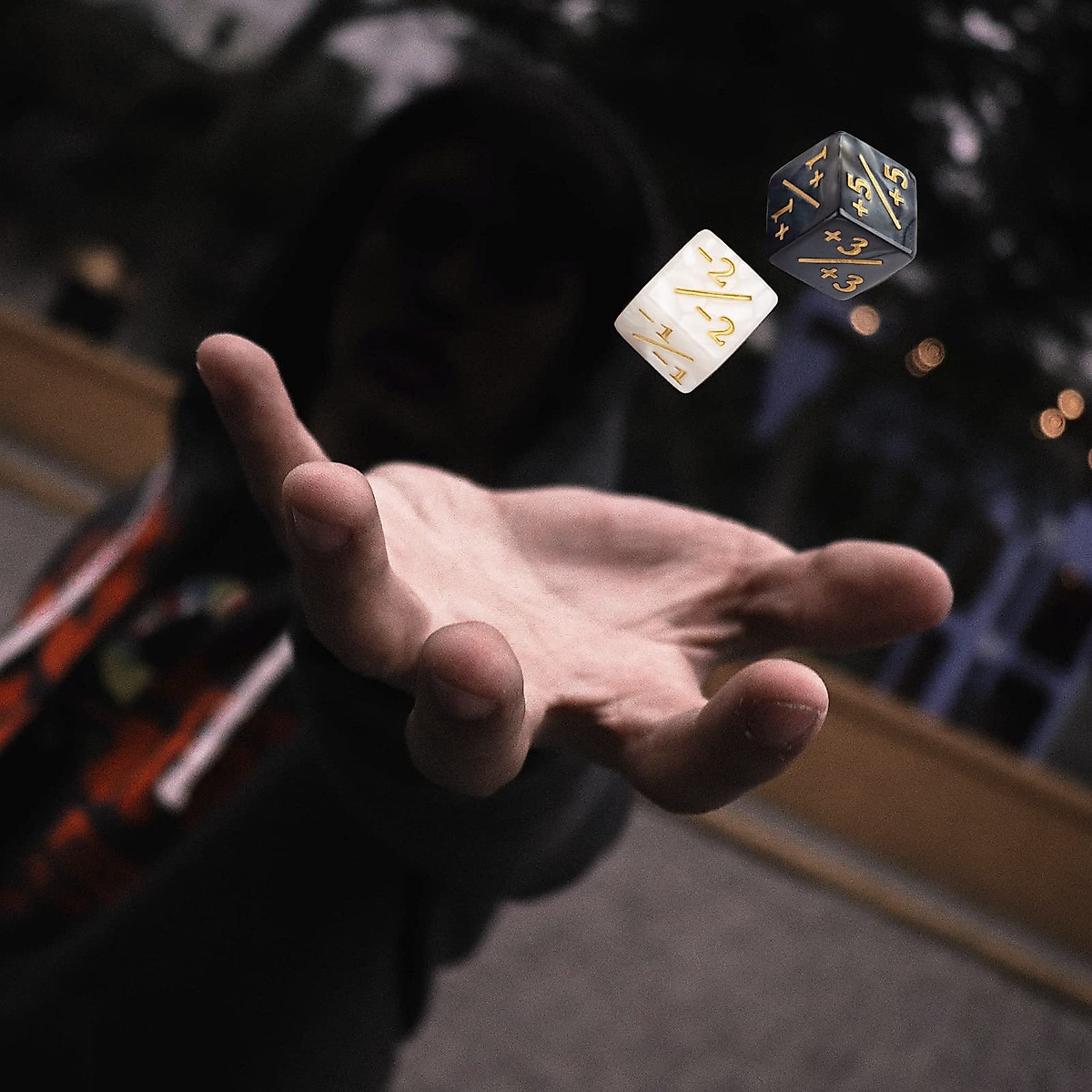 48 Pieces MTG Dice Counters Plus 1 Tokens Counter Marble D6 Bulk Dice Compatible with Magic The Gathering, Cards Gaming Accessories