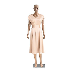 Dkeli Mannequin Torso Manikin Dress Form 69inch Female Realistic Full Body Display Head Arm Turns with Metal Base Plastic Adult Woman Adjustable Detachable Poseable Model Stand Dummy