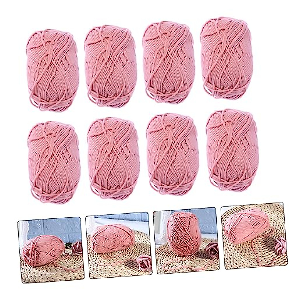 Wool Yarn 10 Rolls Milk Cotton Yarn Knitting Wool Chunky Yarn Wool Knitting Crochet Yarn Weaving Yarn Knitting Yarn DIY Yarn Pink Doll Coarse Wool DIY Soft Milk Cotton Crochet Yarn
