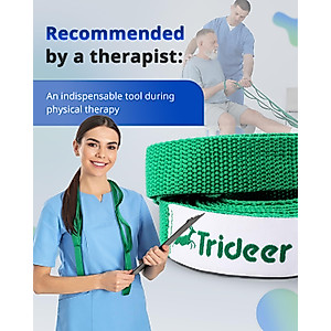 Trideer Stretching Strap Yoga Strap for Physical Therapy, 10 Loops Yoga Straps for Stretching, Non-Elastic Stretch Strap for Pilates, Exercise, Stretch Band for Women & Men with Exercise Book