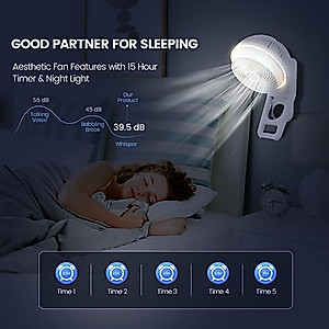 Simple Deluxe 8 inch Wall Mount Fan, 3 Speeds & 3 Modes, 15 Hours Timer, 60° Oscillating Circulating Fan, with Remote Control
