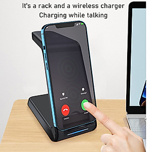Wireless Charging Station, Wireless Phone Charger 3 in 1 Charging Station for Multiple Devices, Phone Charging Stand 15W Wireless Charger Stand for iOS/Android Smartphone