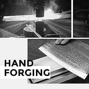 HolaFolks Serbian Chef Knife, Anti-Rust Oil Coating Kitchen Cooking Knife with Sheath, Dividing Knife Hand Forged High Carbon Steel Butcher Knife for Home Kitchen Restaurant Cooking Camping