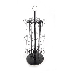 Fixtrue Displays 5 x 7" Rotating Greeting Card Display w/Sign Clip, Pocket Size: 5.8" Wide X 4.6" High, 12 Pockets. - Black 11701