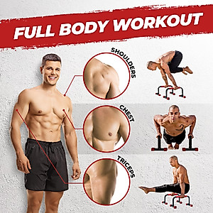 Rubberbanditz Parallette, Parallel Bars & Dip Station | At Home Gym Workout Equipment, L-Sit Bars & Calisthenics Equipment for Home. Perfect for Push Ups, Dips, Handstands & Gymnastics.