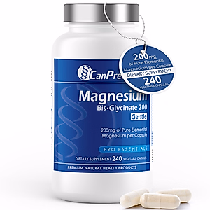CanPrev Magnesium Bisglycinate (240 Count (Pack of 1), 200mg - Gentle)