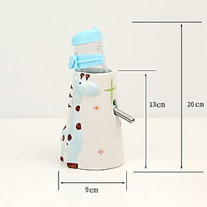 Hamster Water Bottle Small Animal Standing Water Dispenser Ceramic Base Cage Hanging Water Feeding Bottles Auto Dispenser for Hamster Guinea Pig Squirrel Rabbit Hedgehog (Blue)