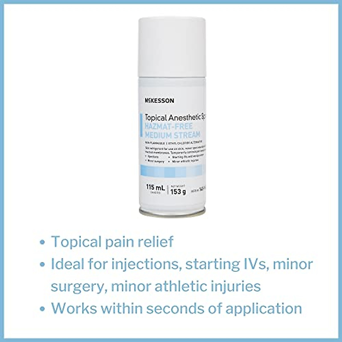 McKesson Topical Anesthetic Spray, Topical Pain Relief, Hazmat-Free, Medium Stream, 115 mL, 1 Count