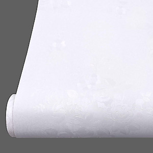 SimpleLife4U White Rose Flower Furniture Paper Adhesive Shelf Liner DIY Storage Chest Drawers 17.8 Inch by 9.8 Feet