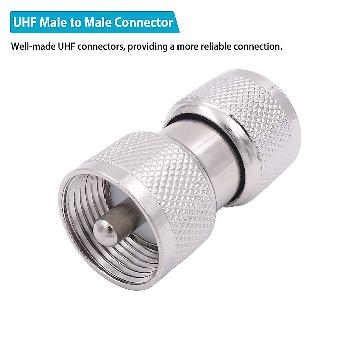 Fancasee 3-Pack PL-259 / SO-239 UHF Male to Male Coax Coaxial Barrel Connector Adapter Coupler for CB Ham Radio HF VHF UHF Antenna Cable Cord Extension