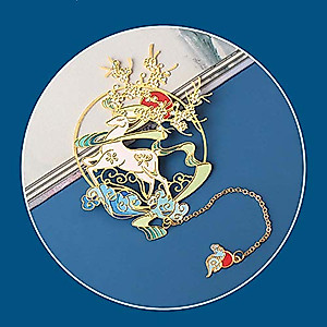 Retro Metal Bookmark, Unique Carved Pendant Charm Book Marker for Book Lovers Metal Pagination Mark Student Gift Book Clip(E)