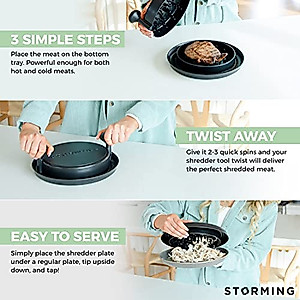 Storming Chicken Shredder Tool Twist - 116 Spike Meat Shredder Kitchen Gadgets for the Shreddiest Chicken AND Steak! Full Surface Pulled Pork Shredder, Thick Meat Breaker Upper, Shredding Machine