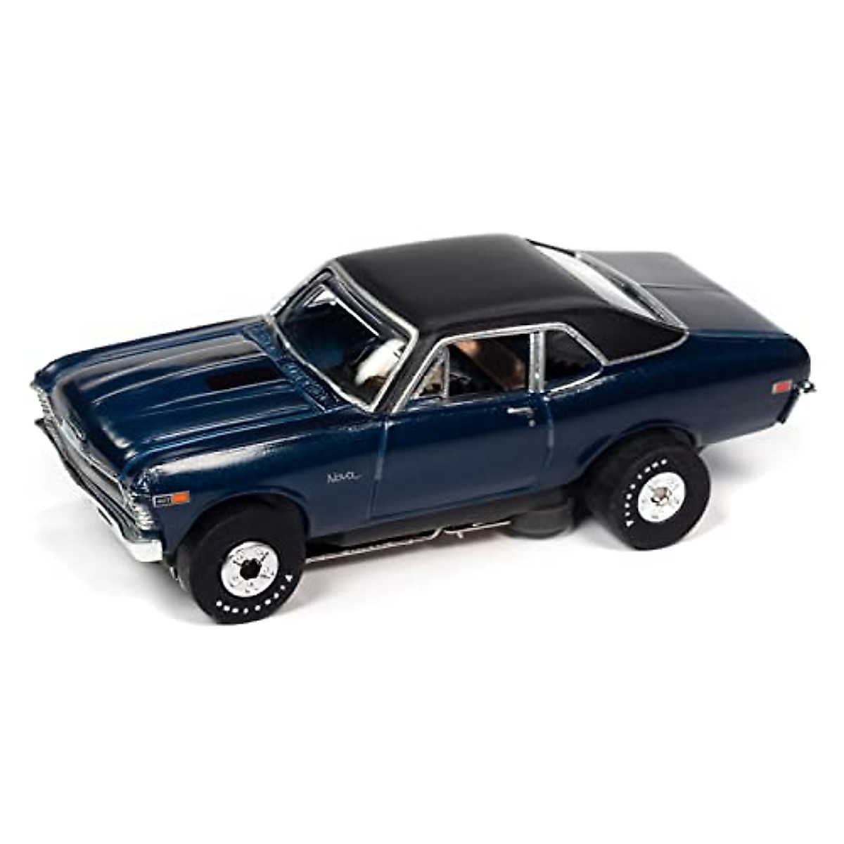 Auto World Thunderjet OK Used Cars 1969 Chevrolet Nova SS (Blue) HO Scale Slot Car