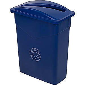 Carlisle FoodService Products 342015REC14 TrimLine LLDPE Waste Container, 15 Gallon Capacity, 10.95" Length x 20.03" Width x 24-3/4" Height, Blue