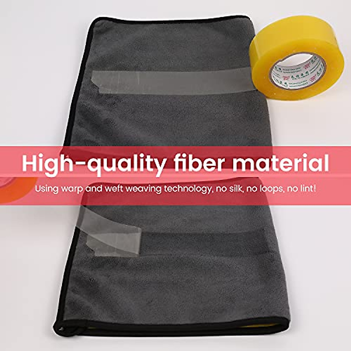 yantu Plush Microfiber Car Drying Towel 24” x 12” (16 Pack) Multipurpose Edgeless Cleaning Towel for Household, Auto Washing, Car Drying, Detailing (Yellow+Green)