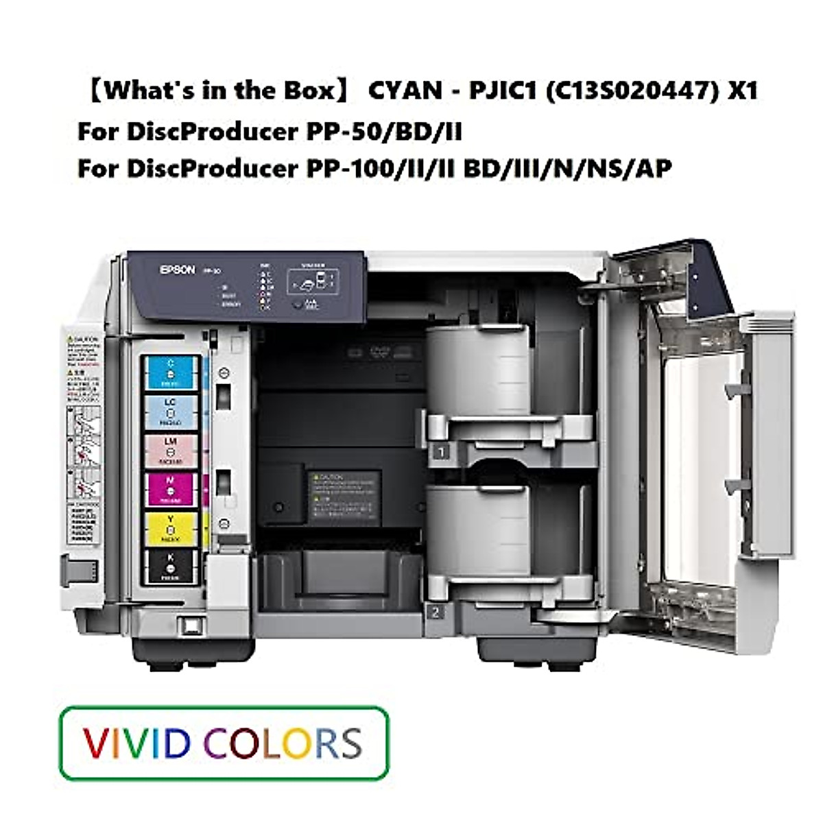 PJIC1-C13S020447 Cyan Ink Cartridge (1-Pack) for DiscProducer PP-100 in Retail Packaging