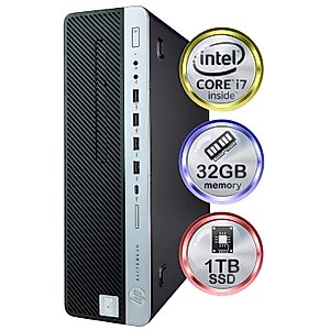 HP ProDesk 600G3 Desktop Computer | Quad Core Intel i7 (3.4) | 32GB DDR4 RAM | 1TB SSD Solid State | Windows 10 Professional | Home or Office PC (Renewed)