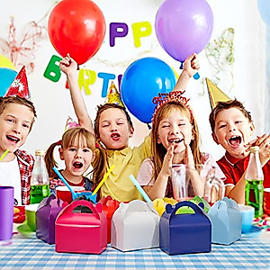 Bssay 30 Pack Party Favor Treat Boxes,Goodie Boxes,Gable Paper Gift Boxes with Handles Perfect for Birthday Party,Wedding,Christmas,Baby Shower 6.5 x 4 x 4 Inches (Green)