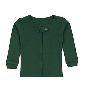 Leveret Kids Boys Girls Footed Cotton Pajama Solid Uniform Green Size 0-3 Months