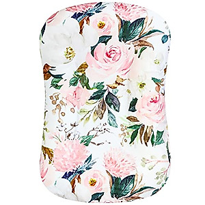 Baby Lounger Cover, Flower Newborn Lounger Cover, Ultra Soft Comfortable Removable Infant Pillow Slipcover for Girl and Boy
