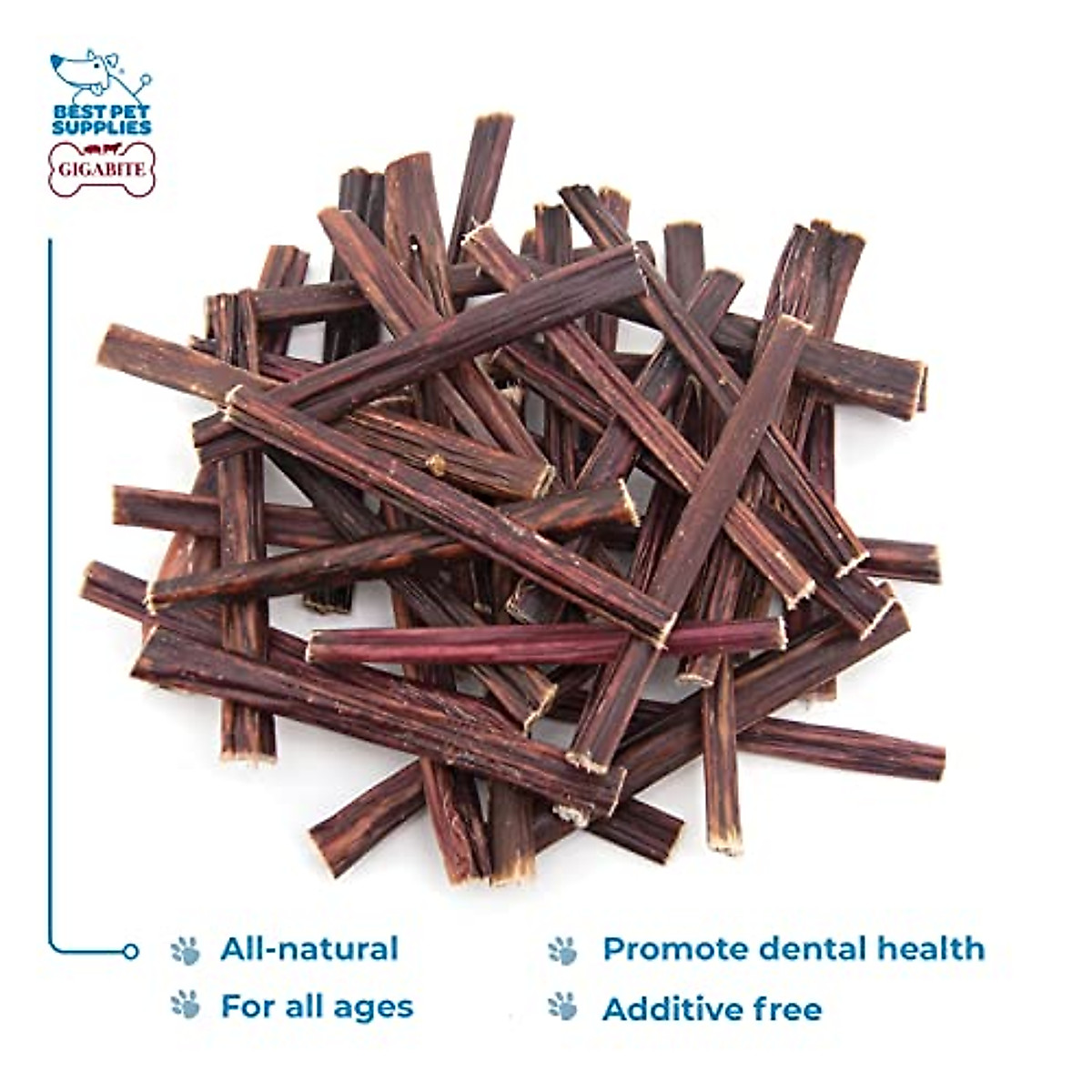 Best Pet Supplies GigaBite 6 Inch Beef Gullet Jerky Sticks (40 Pack) - All Natural, Free Range Beef Esophagus Stick Dog Treat