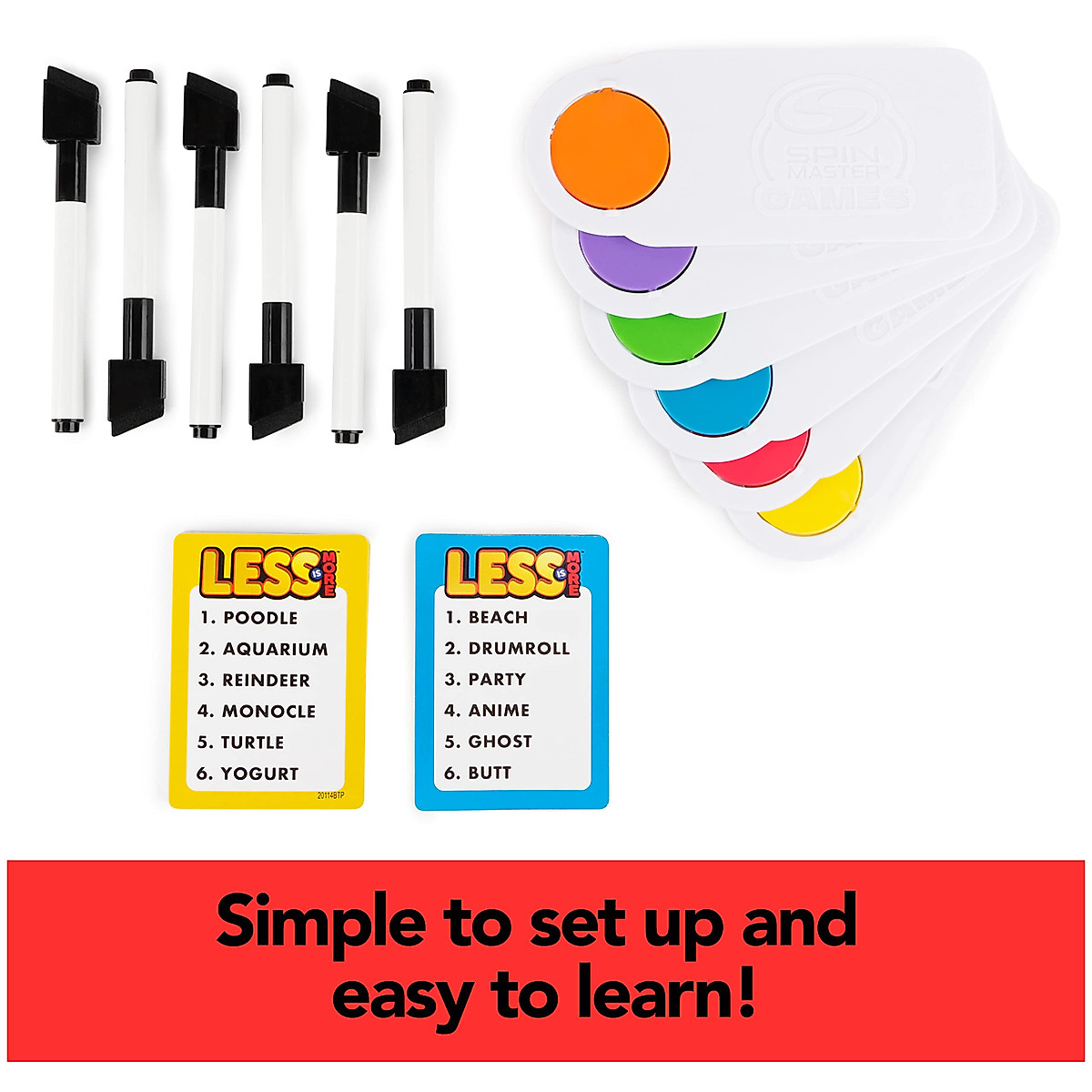 Less is More, Party Board Game Fun Word Letter Card Game Funny Gift Toy Living Room Family Game Night, for Adults, Teens, and Kids Ages 8 and up