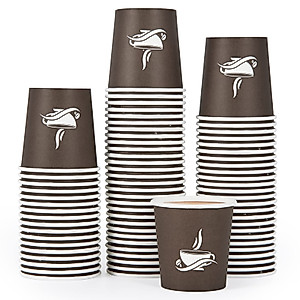 LITOPAK 500 Pack 4 oz Paper Cups, Brown Disposable Hot Coffee Cups for Party, Picnic, Travel, and Events