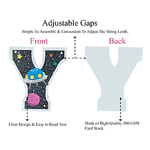 Kids Space Birthday Party banner Blue Astronaut Spaceship Theme Happy Birthday Banner Hanging Solar System Astronaut Space Theme Birthday Party Banner