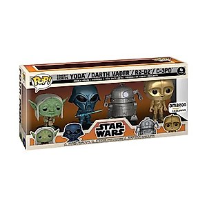 Funko POP! Star Wars: Concept Series - Yoda, Darth Vader, R2-D2 and C3-PO - 4 Pack - Amazon Exclusive - Collectable Vinyl Figure - Gift Idea - Official Merchandise - Toys for Kids & Adults