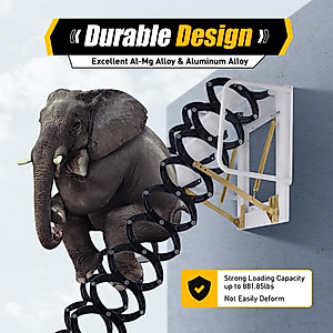 Attic Ladder Pull Down 11 Steps Attic Stairs Alloy Attic Access Ladder 9 ft Height Wall-Mounted Folding Loft Stairs with Armrests for Attic