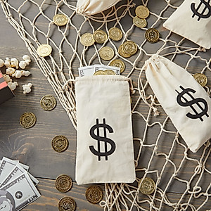 Juvale Drawstring Money Bags for Casino Theme Poker Party Favors (Small, 12 Pack)