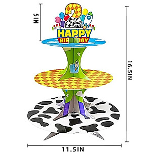 Cartoon Story Cupcake Stand 2nd Cardboard Cake Stand Dessert Tower Holder for Toy Theme Birthday Decoration Baby Shower Party Supplies