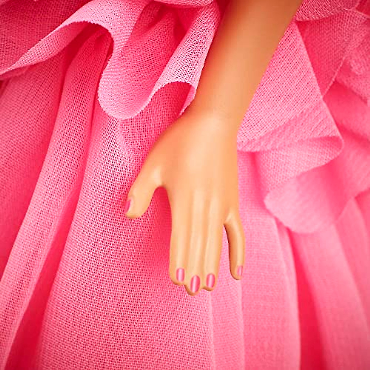 Barbie Signature Pink Collection Doll 3, Barbie Doll (Blonde) with Silkstone Body, Wearing Ruffled Chiffon Gown, Gift for Collectors