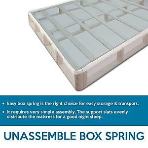 Treaton 8-Inch Easy Wood Box Spring/Foundation With Simple Assembly, Beige, Full XL