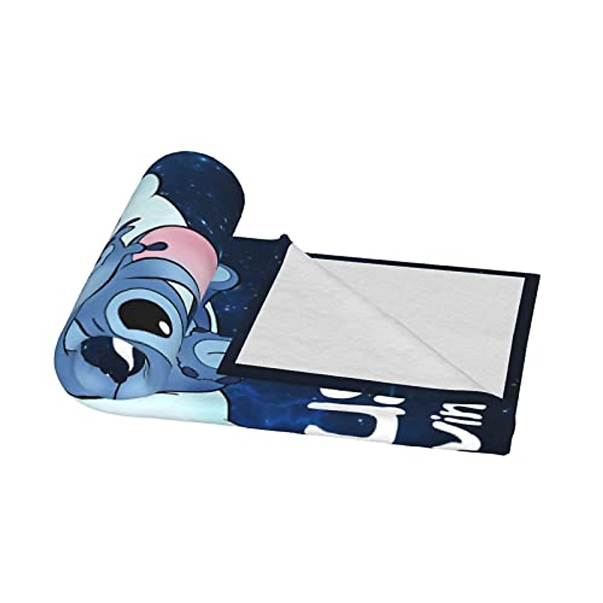 OWNITNOW Stitch Blanket Ultra-Soft Flannel Fleece Warm Throw Blanket Couch Sofa Bed Living Room Blanket for Kids Adults 50''X40'', Black