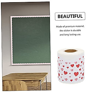 Garneck 4 Rolls Love Stickers Bulletin Border Sticker Chalkboard Trim Welcome Back to School Supplies Label Stickers Heart-Shaped Blackboard Sticker Bohemia Paper Window Stickers