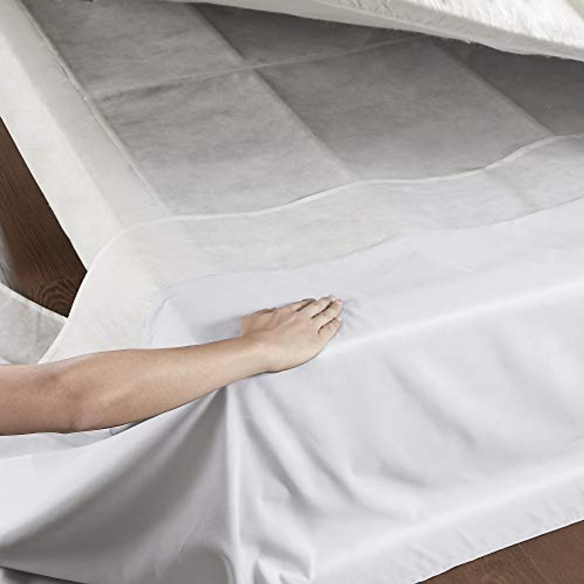 Madison Park Simple Fit Bedskirt, 6" W x 236" L + 26" D, White