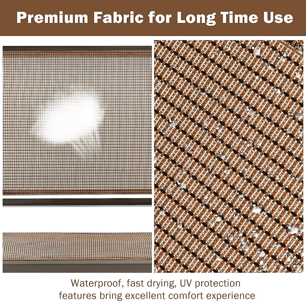 S AFSTAR Outdoor Patio Glider Chairs Set of 2, Porch Glider Swing with Breathable Mesh Fabric and Sturdy Steel Frame, Load Capacity 330LBS, Single Glider Chair for Outside Garden Backyard (Brown)