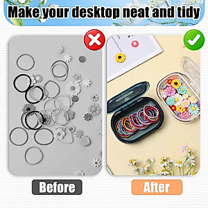 Qianyu 2 Pcs Small Storage Case Hair Tie Organizer Portable Travel Cotton Swab Container Daily Vitamin Pill Rectangle Clear Flosser Dispenser for Tiny Item Hair Accessories Home Offices Business Trip