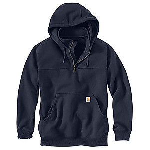 Carhartt Men's Rain Defender Loose Fit Heavyweight Quarter-Zip Sweatshirt, New Navy, Large