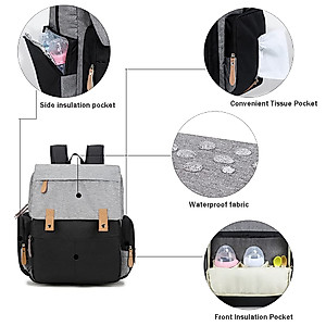 OUSIJOJO Diaper Bag Backpack, Waterproof Multi-Function Mommy Bag for Baby Care Large Capacity Stylish and Durable Perfect for Travel Work or Outing with Changing Pad